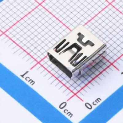 China USB connector SHOU HAN MINI5P 90°2J-T with UL94V0 rated plastic and nickel base gold plated contacts for sale