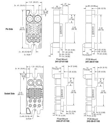 China Floating Panel Mount Connectors TE Connectivity 1648469-1 ELCON Drawer Series for Modular Equipment for sale