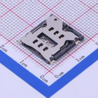 China Durable SMT NANO SIM Card Holder with Push Push Lever and Stainless Steel Components SOFNG SNO-019 for sale