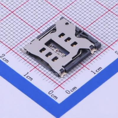 China Durable SMT NANO SIM Card Holder with Push Push Lever and Stainless Steel Components SOFNG SNO-019 for sale
