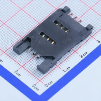 China Hinge-type Operation SIM Card Socket with Surface Mount (SMT) and Lateral Introduction for MiniSIM Cards for sale