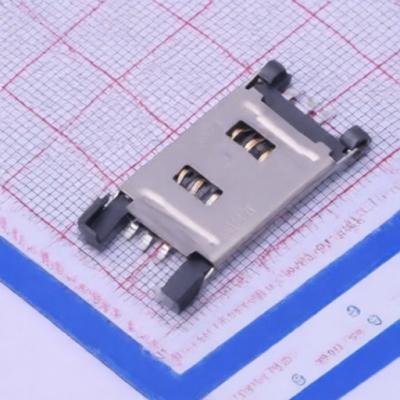 China SMT and Hinge Mini SIM Card Socket SOFNG SIM-011T-R6 Featuring Gold Flash Contacts for Electronics for sale