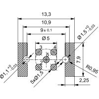 China Industrial grade 5 pole M12 circular connector WEIDMULLER 2423320000 with nickel plated housing and IP67 protection for sale