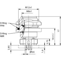 China 8 pole built in plug with M8 M12 connectors rear panel mounting nickel plated housing WEIDMULLER 2423730000 for sale