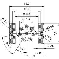 China High Current M12 Circular Connector SAIE M12B 8 Poles with M14 Mounting Thread by Weidmuller for sale