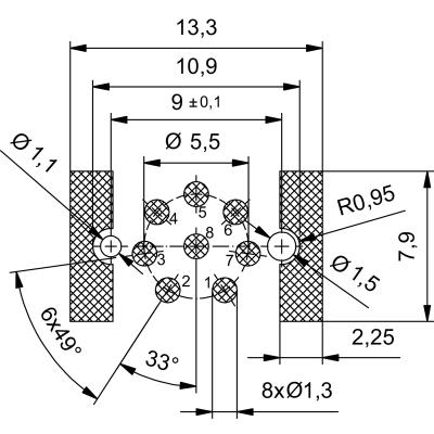 China High Current M12 Circular Connector SAIE M12B 8 Poles with M14 Mounting Thread by Weidmuller for sale