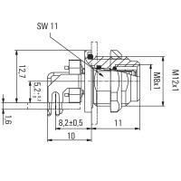 China Industrial circular connector 3 pole rear panel mounting rated 60 volts 4 amps with gold contacts WEIDMULLER 2424250000 for sale