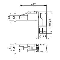 China Industrial Ethernet RJ45 Plug Connector with Cat6A Class EA Performance and Tool Free Termination in 360 All-Round Enclosure for sale