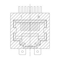 China Cat 5 Performance RJ45 Connector with SMD Soldering and Extended Temperature Range for PCB Plug-in Applications for sale