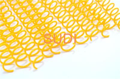China Orange Color 2.29mm 0.09 Inch Plastic Spiral Binding Coils for sale