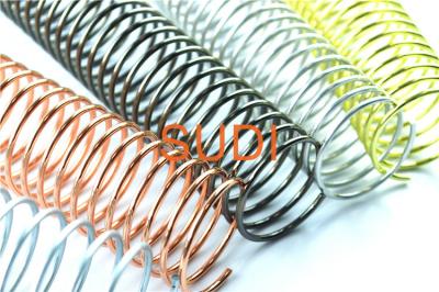 China 1-1/2'' 38.1mm 4:1 Pitch Spiral Binding Electroplated Coil For Book Binding for sale