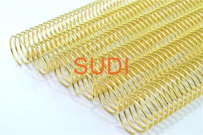 China Gold-Plated Durable 1-3/8 Inch Spiral Binding Coil For High-End Notebooks for sale