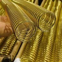 China Dia 25.4mm Gold Plated Metal Spiral Binding Coils For Notebook for sale