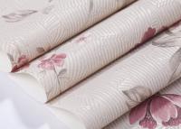 China Eco - friendly Light Pink Country Floral Wallpaper , Bedding Room Vinyl Wall Coverings for sale