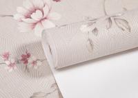 China Eco - friendly Light Pink Country Floral Wallpaper , Bedding Room Vinyl Wall Coverings for sale