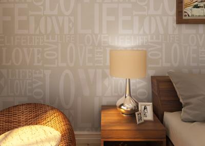 China 0.53*10M Modern Non - woven Wallpaper , Fashion LOVE English Letters Wallpaper for sale