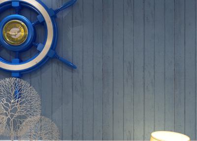 China Mediterranean Style Modern Striped Wallpaper , Blue Non woven Wallpaper for TV Background for sale