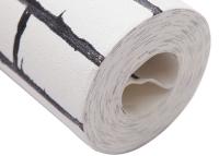 China White Fake Brick Wall Covering / Removable PVC Vinyl Wallpaper Friction - Resistance for sale