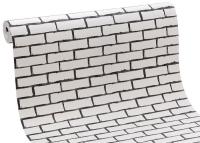 China White Fake Brick Wall Covering / Removable PVC Vinyl Wallpaper Friction - Resistance for sale