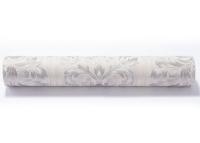 China Classic Style Sliver Embossed Wallpaper , White Geometric Damask Pattern Wallpaper for sale
