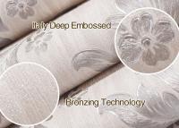 China Classic Style Sliver Embossed Wallpaper , White Geometric Damask Pattern Wallpaper for sale