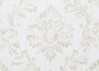 China Living Room Washable Vinyl Wallpaper , White Damask Pattern Wallpaper for sale
