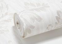 China Living Room Washable Vinyl Wallpaper , White Damask Pattern Wallpaper for sale