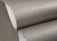 China Modern Flocking Non woven Wallpaper with Simple Silver Grey Pure Color for sale
