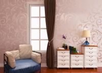 China 0.53*10M Embossed European Style Wallpaper with Silver Pink Leaf Pattern for sale