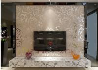 China European Style Embossed Vinyl Wallpaper Silver Grey Leaf Pattern for Home , Hotel for sale