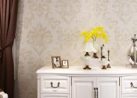 China Eco - friendly Embossed Vinyl Wall Coverings , Silver Damask Pattern Wallpaper for sale