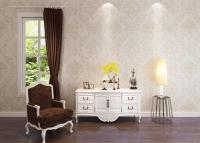 China Eco - friendly Embossed Vinyl Wall Coverings , Silver Damask Pattern Wallpaper for sale