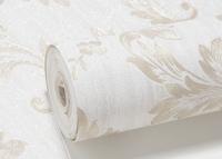 China Eco - friendly Embossed Vinyl Wall Coverings , Silver Damask Pattern Wallpaper for sale