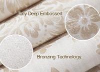 China Eco - friendly Embossed Vinyl Wall Coverings , Silver Damask Pattern Wallpaper for sale