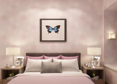 China Pink Color Vinyl Rustic Floral Wallpaper with Soundproof for Home Decorating for sale