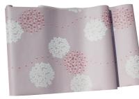 China Pink Color Vinyl Rustic Floral Wallpaper with Soundproof for Home Decorating for sale