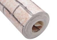 China Khaki Color 3D Brick Effect Wallpaper Removable for Sitting Room , Vinyl Material for sale