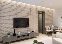 China Khaki Color 3D Brick Effect Wallpaper Removable for Sitting Room , Vinyl Material for sale