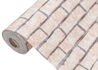 China Khaki Color 3D Brick Effect Wallpaper Removable for Sitting Room , Vinyl Material for sale