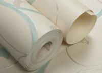China Embossed Vinyl Interior Decorating Wallpaper , Silver and Green Contemporary Wallpaper for sale