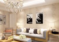 China 0.53*10M Washable Vinyl Wallpaper Embossed Circle Stripes for Living Room for sale