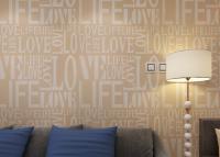 China Non - woven Fashion Living Room Wallpaper / LOVE English Letter Wallpaper for sale
