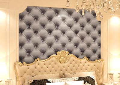 China 3D Effect European Style Black and White Leather Pattern Wallpaper for sale