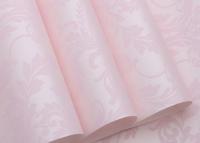 China Flocking Pink Floral Pattern European Style Wallpaper for Bedroom , Living Room for sale