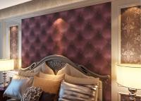 China European Style Leather Wallpaper Luxury 3D Effect Contemporary Purple Wallpaper for sale