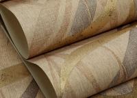 China 0.53*10M Washable Waterproof Vinyl Wallpaper Grey Color and Leaf Pattern for sale