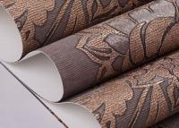 China Brown Floral Pattern Washable Vinyl Wallpaper With Embossed Rustic Style for sale