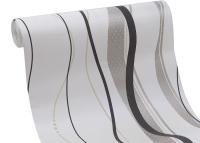 China Waterproof Non woven Wallpaper Curve Lines Pattern for Living Room 0.53*10M for sale