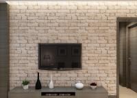 China Removable Chinese Style 3D Brick Effect Wallpaper with White Grey Color , CSA standard for sale