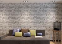 China Non Woven Grey Real Looking Brick Wallpaper Embossed 3D Effect , 0.53*10M Size for sale
